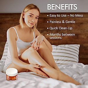 MOOM Organic Sugar Waxing Kit Refill with Tea Tree Oil & Chamomile - Natural Painless Wax Hair Removal – Perfect for Legs Face & Eyebrow - Facial Wax Kit 6 oz. 1 Pack