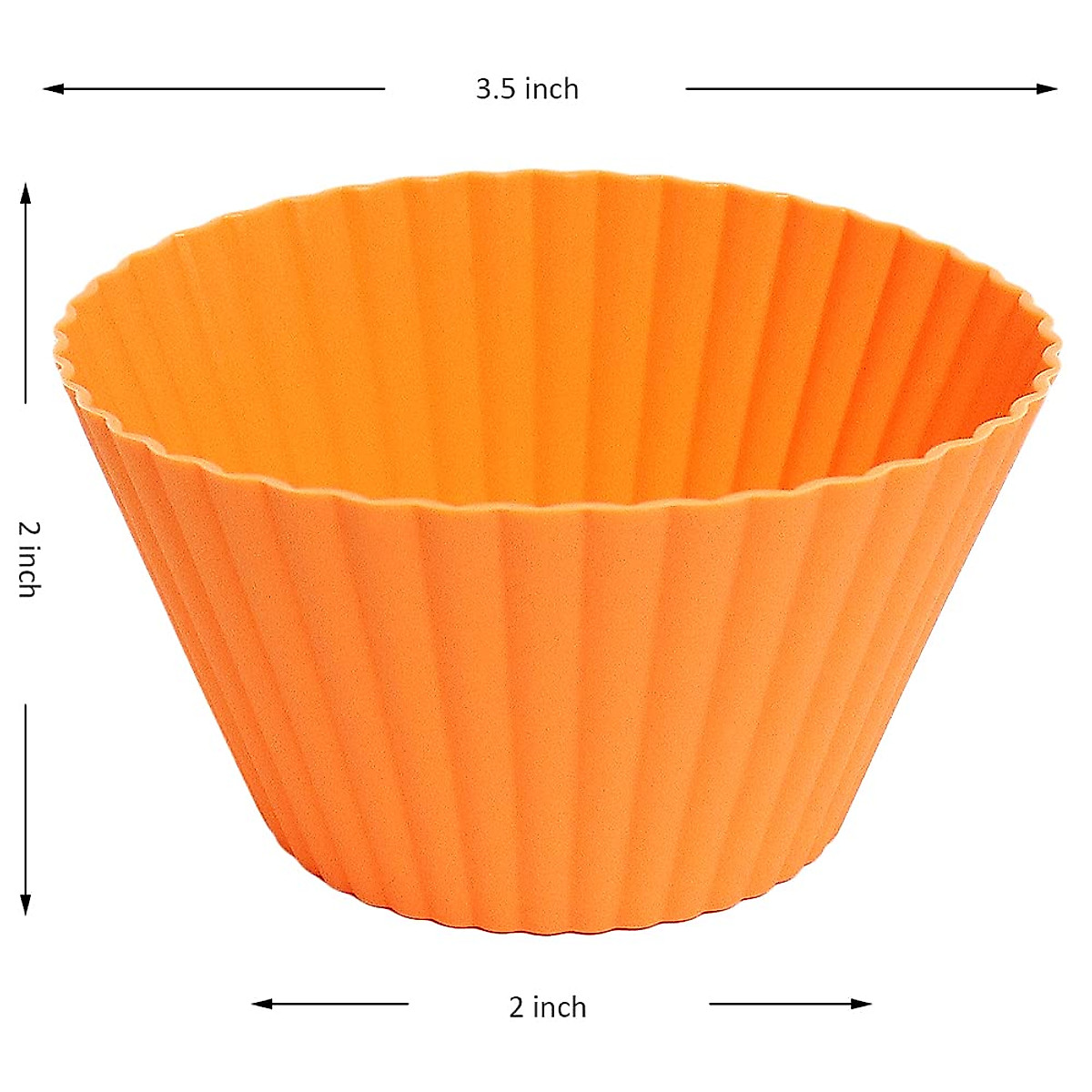 Pharamat Extra Large Silicone Cupcake Baking Cups 12 Pack, 3.54 Inch Non Stick Cupcake and Muffin Liners, Reusable Jumbo Silicone Baking Cups Easy to Clean, Perfect for Cupcake, Muffin, Mousse