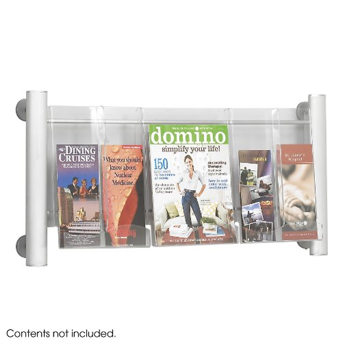 Safco Products 4133SL Luxe Magazine Rack, 3 Pocket, Silver