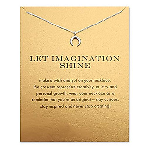 LANG XUAN Message Card Moon Pendant Necklace Friendship Unicorn Good Luck Elephant Pendant Chain Necklace with Gift Card
