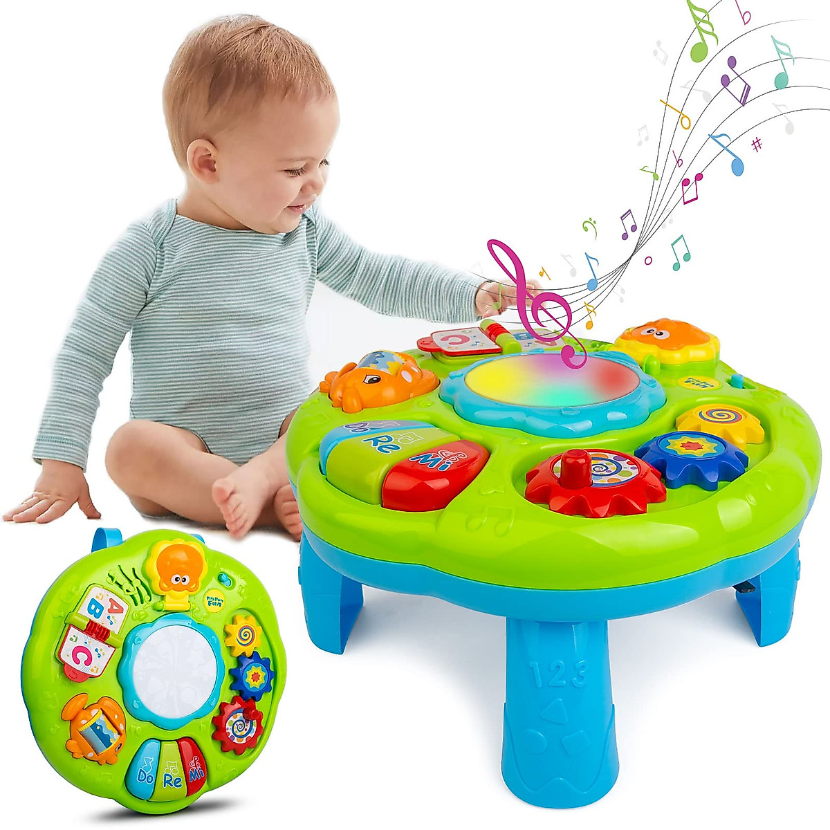 Baby Toys, Musical Learning Table Activity Center for Babies Infant Toddler Year 1 3 6 12 18 Months