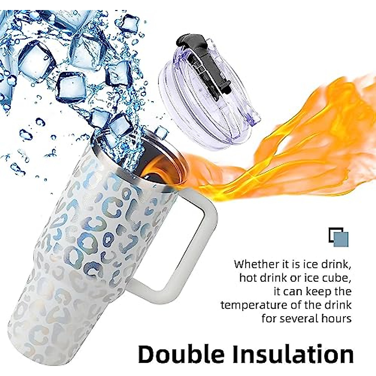 Tumbler With Lid And Straw 40 Oz,Insulated Tumblers, Travel Water Bottle, Trending Cups For Women & Men, Great Travel Gifts For Her & Him 3d Lilac