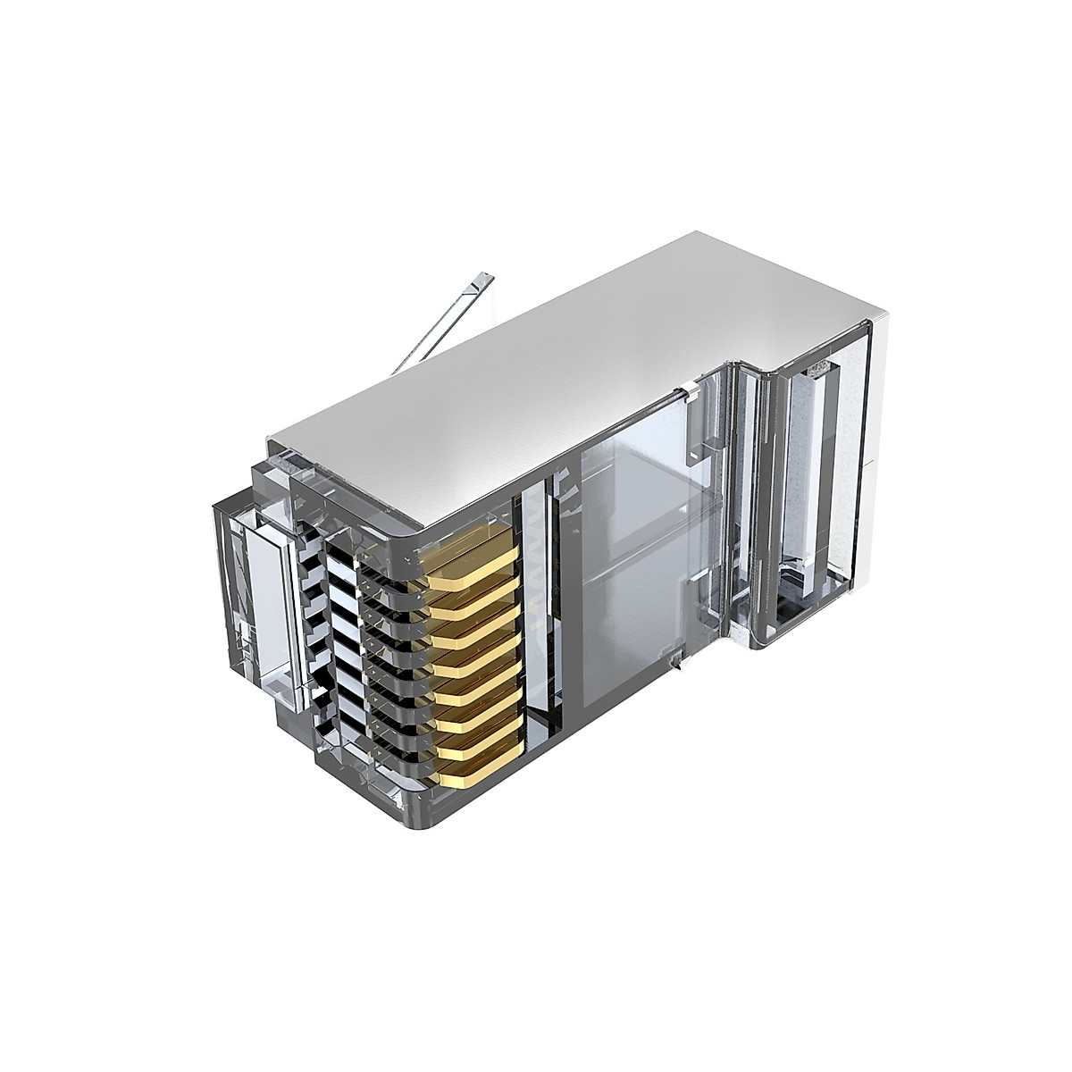 Sabra Technologies Shielded rj45 cat6 cat 6a connectors Gold Plated Cat6 Pass Through Connectors 23awg Cat6 Shielded Cat6/Cat6a Modular Plugs Ethernet Ends (60 PCS)