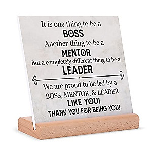 Gifts for Boss - Boss Day Gifts for Leader Mentor Manager, Boss Lady Gifts for Women, Birthday Appreciation Gifts for Boss, Awesome Boss Office Decor Plaque Sign for Retirement, Going Away, Leaving Job