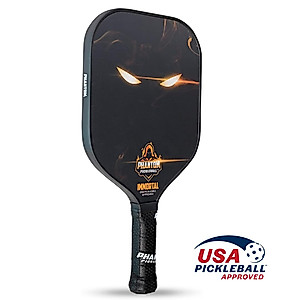 Phantom Immortal Carbon Fiber Wide Body Pickleball Paddles - Max Grit and Spin - USAPA Approved – Pickleball Rackets - Pickle-Ball Equipment with Polypropylene Core – Lightweight (Gold)