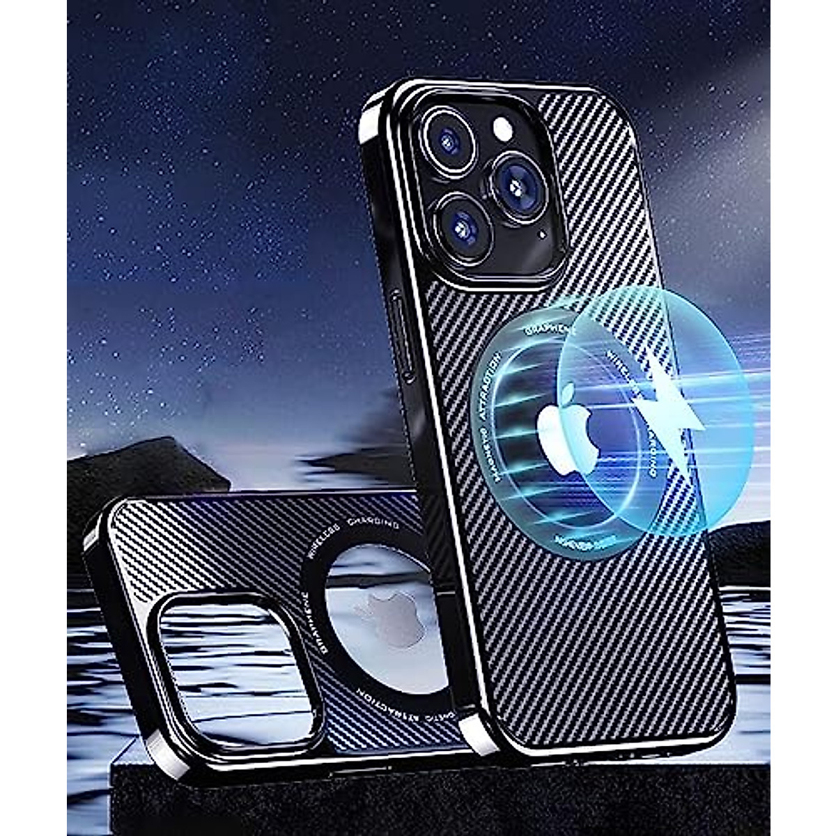 VALUEAGLE Graphene Cooling Case for iPhone 14 Pro Max Case [Strong Magnetic] [Compatible with MagSafe] [360°Military Grade Protection] [24h Self-Circulating Cooling] (6.7inch Black