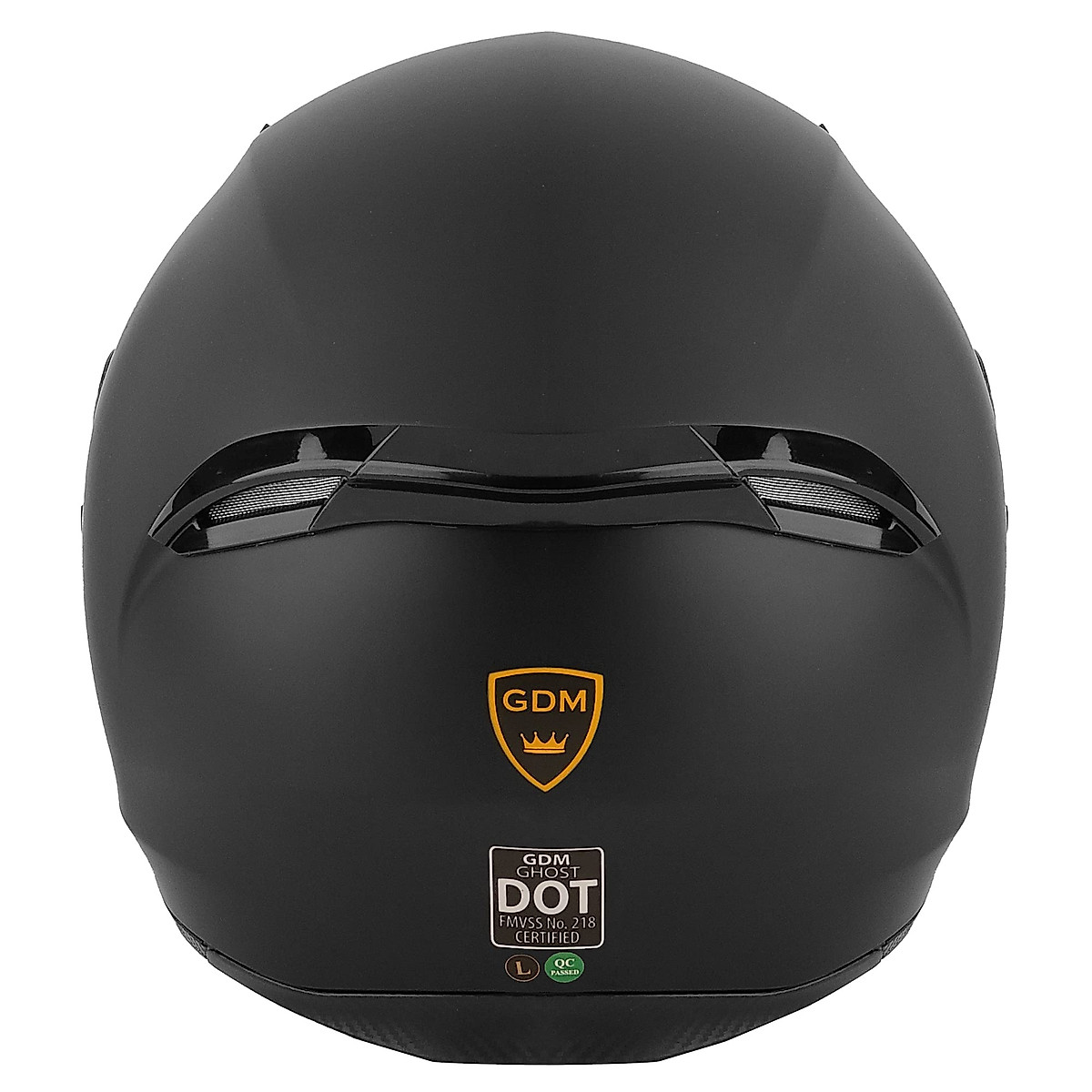 GDM GHOST Full Face Motorcycle Helmet - Matte Black, Medium (Clear & Tinted Shields)