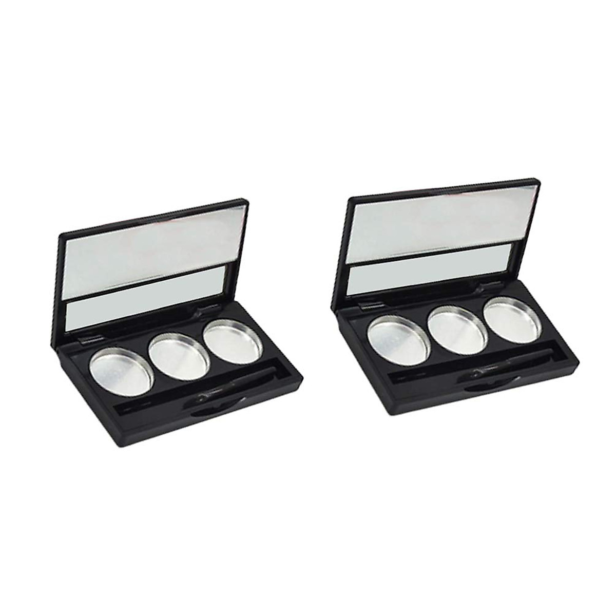 Lurrose Empty Magnetic Eyeshadow Palette 3 Colors Empty Eyeshadow Case Box Empty Magnetic Cosmetics Makeup Powder Sample Container 2Pcs 26mm