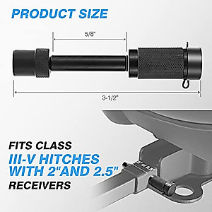 MICTUNING Heavy Duty 5/8 inch Trailer Hitch Lock - Upgraded Plum Blossom Lock Core Hitch Pin with 2 Keys and Rubber Cap for Class III IV 2 and 2-1/2 inch Hitch Receiver