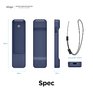 elago R1 Case Compatible with 2022 Apple TV 4K Siri Remote 3rd Gen, Compatible with 2021 Apple TV Siri Remote 2nd Gen- Magnet Technology, Lanyard Included, Full Access to All Functions [Jean Indigo]