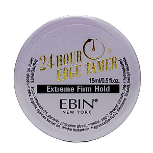EBIN NEW YORK 24 Hour Edge Tamer - Extreme Firm Hold (0.5oz/ 15ml) - No Flaking, White Residue, Shine and Smooth texture with Argan Oil and Castor Oil