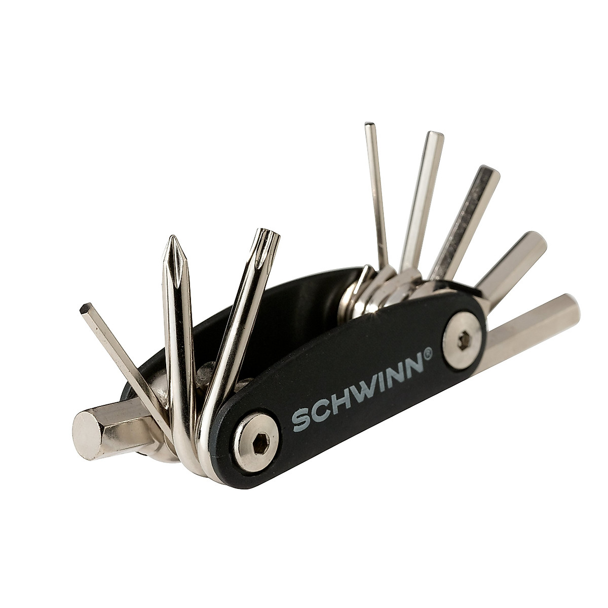 Schwinn 9 in 1 Multi-Purpose Tool Kit for Bikes, Compact and Convenient Design, Hex Wrenches, Phillips Screwdriver, and T25 Torx wrench