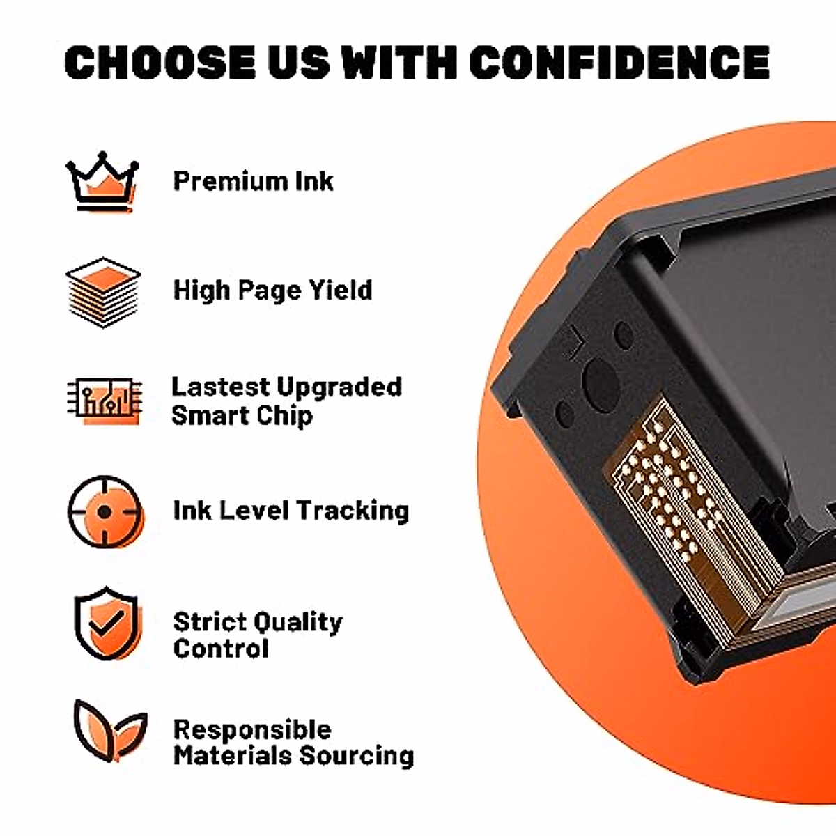 COCCINK 61XL Ink Cartridge Replacement for HP Ink 61 XL for Envy 4500 5530 4502 5535 5534 officejet 4630 4635 Deskjet 3050 2540 3510 Printer (2 Black) High Yield Combo Pack