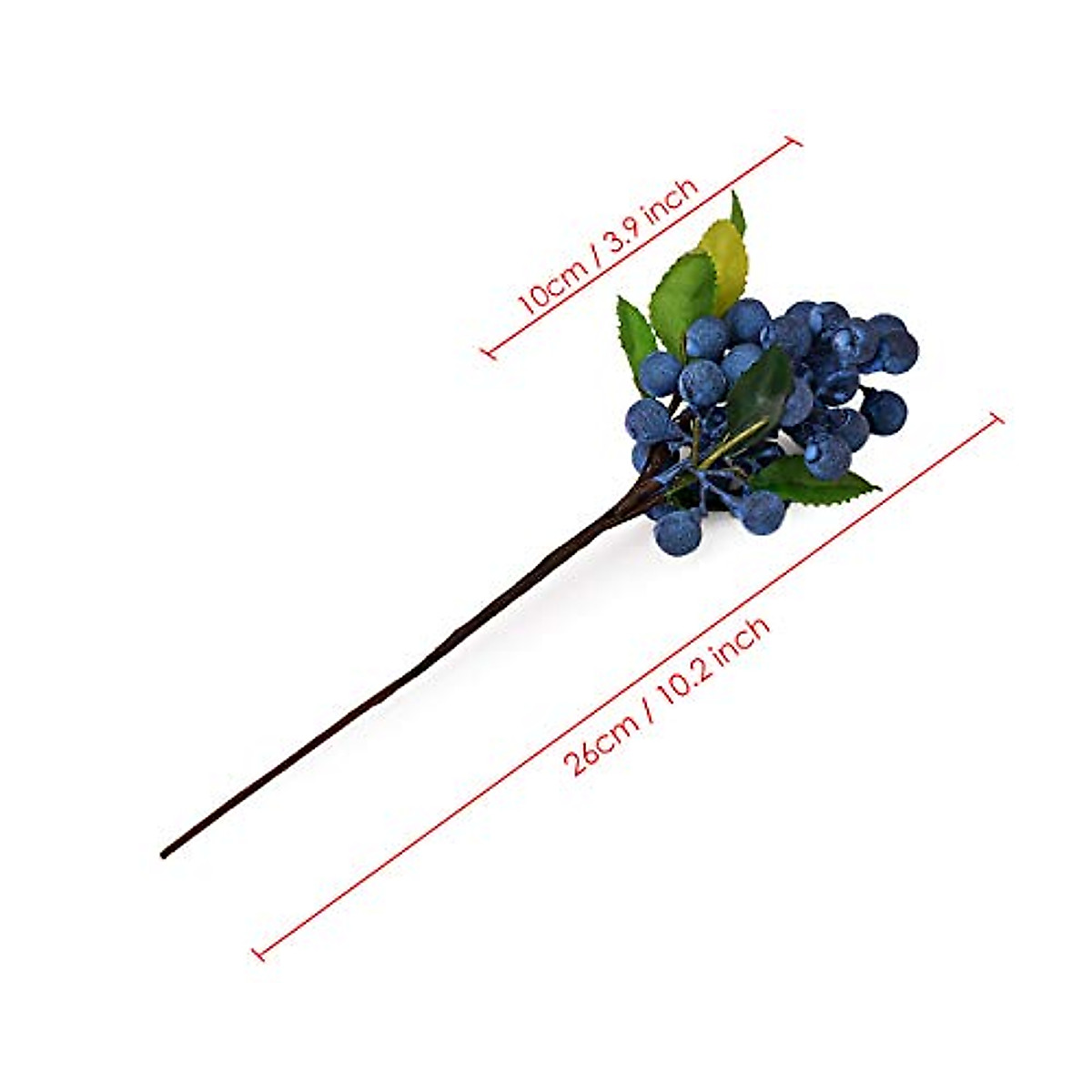 DS. DISTINCTIVE STYLE Artificial Blueberries 4 Pieces Lifelike Faux Fruit Berries Fake Flowers for Decoration (Blue)