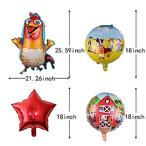 Farm Animals Party Decorations 6PCS Farm Animals Foil Balloons for Kids Birthday Baby Shower Farm Animals Theme Party Decorations