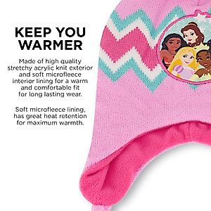 Disney Girls Princess Hat And Kids Gloves Set For Ages 4-7, Pink/Punch Pink