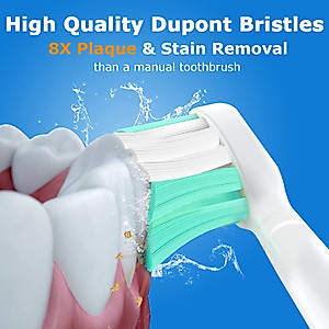 BrightDeal Replacement Toothbrush Heads for Philips Sonicare ProtectiveClean 4100 5100 6100 DailyClean DiamondClean EasyClean PowerUp Plaque Control Gum Health C2 G2 HX6817/01 HX6857/11 White, 4 Pack