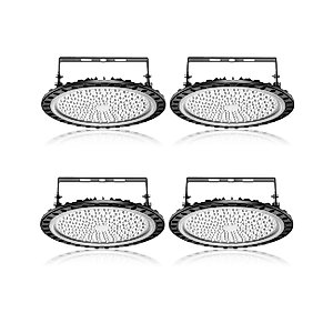 papsbox 4 Pack 500W UFO high Bay Lights,50000LM 6500K Super Bright Daylight White highbay led Light Fixture,110V Area lamp IP65 for Shop Garage Warehouse Workshop Gym Factory Commercial Lighting