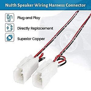 NuIth Rear Front Speaker Wiring Harness Adapter Connector Plug Replacement for Toyota Camry/Corolla 2002-2013, Tundra/Sequoia 2001-2007 for Aftermarket Speaker w/JBL Audio System 86160-AF060 2PC