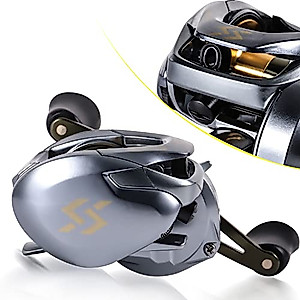 Sougayilang Baitcasting Reel, 17.64 LB Drag Powerful Baitcasters,11+1 Shielded Stainless-Steel Ball Bearings Baitcast Fishing Reels