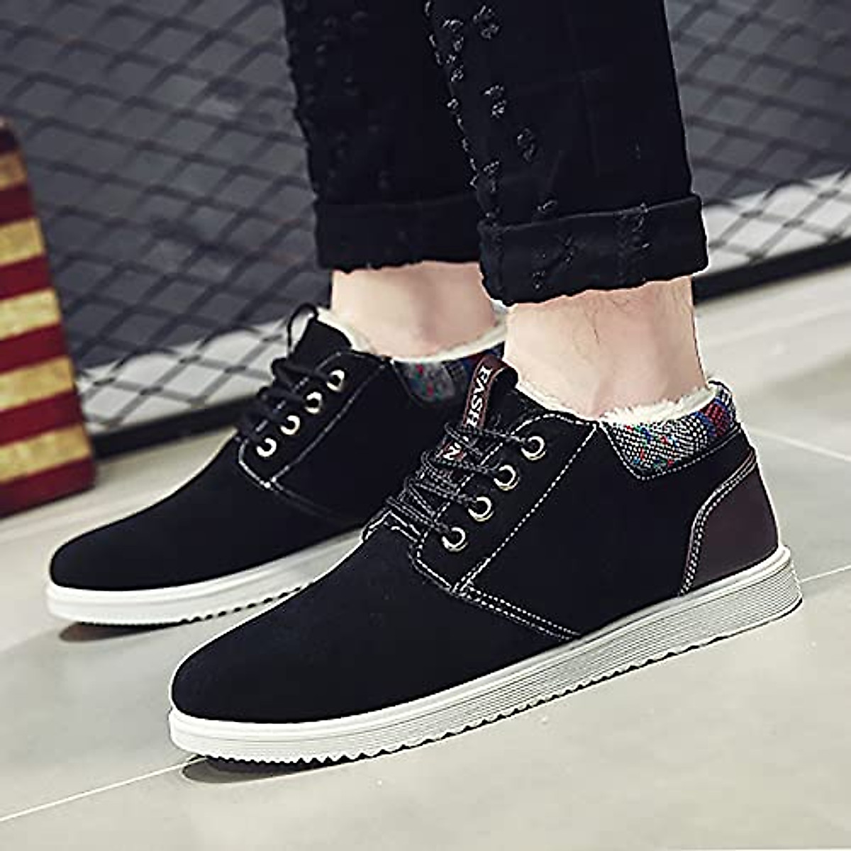 Boots for Men,Mens Winter Trekking Backpacking Boots Waterproof Non Slip Fur Casual Lightweight Hiking Boots for Men