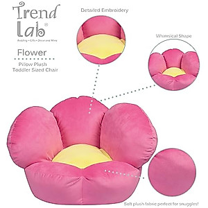 Trend Lab Flower Toddler Chair - Plush Pillow Kids Chair, Comfy Plant Chair for Toddlers 1-3 Years Old, 21x19x19 Inches - Baby Chair, Floral Soft Toddler Lounge Chair, Kids Bean Bag Chair Alternative
