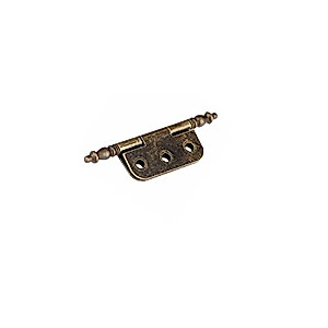 TBMAKE Door Hinges 10pcs Antique Bronze Crown Head Hinge Jewelry Gift Box Decorative Hinge for Cabinet Furniture Hardware