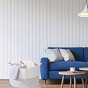 YCOCO Extra Large Woven Cotton Rope Basket with Handles,Kids Laundry Basket hamper,Decorative Blanket Basket for Living Room,Baby Toy Storage Baskets Bin,21.7"x13.8",White