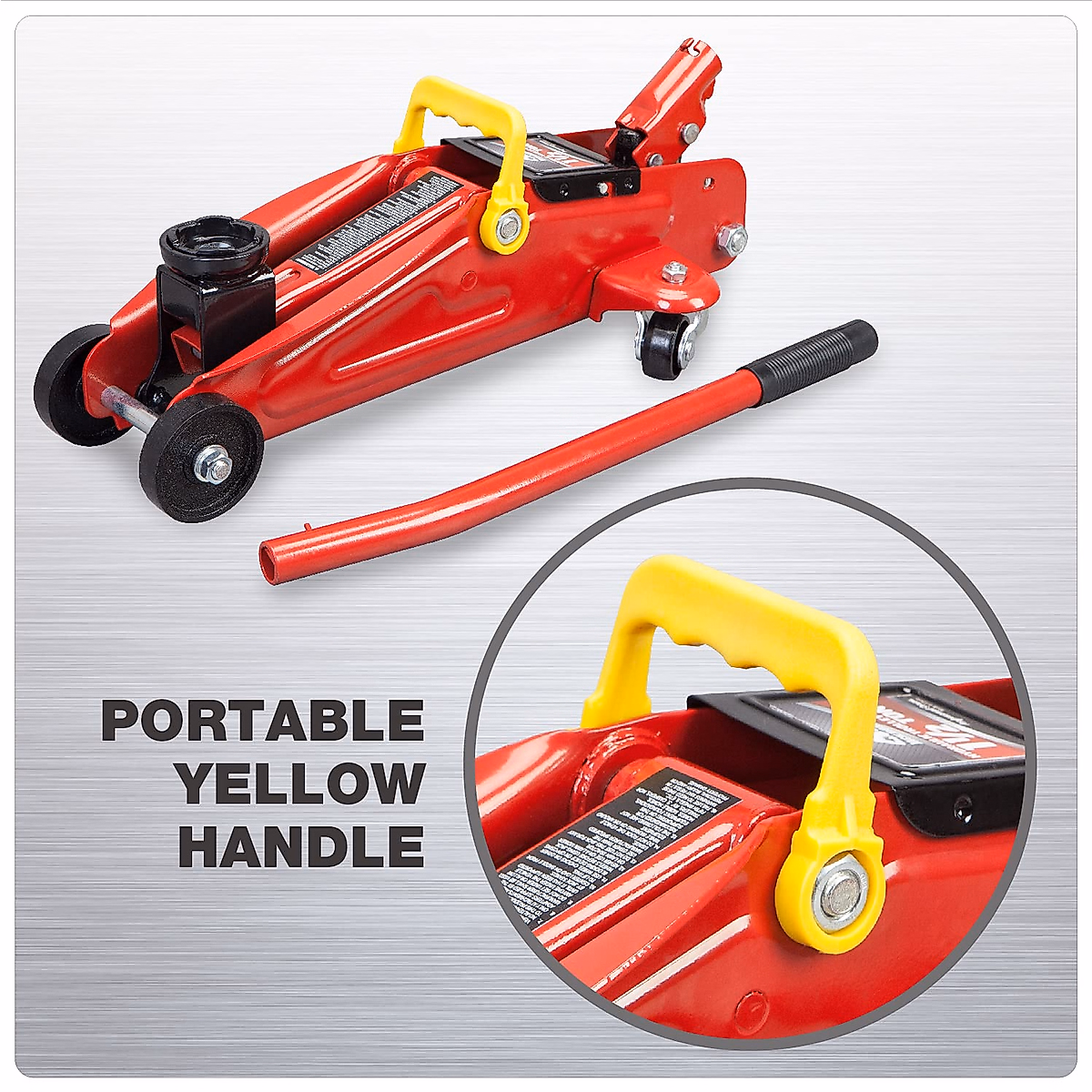 Jack Boss Hydraulic Floor Jack 1.5 Ton 3,300Lbs Car Lift Portable Trolley Jack 360 Degree for Cars Automotive Sedans