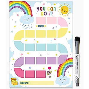 Rainbow Magnetic Dry Erase Chore Chart for Kids, Rainbow Task Reward Chore Behavior Chart -Magnetic Chore Chart for Kids Multiple Kids- Good Behavior Chart for Kids at Home 8 x 10 inch