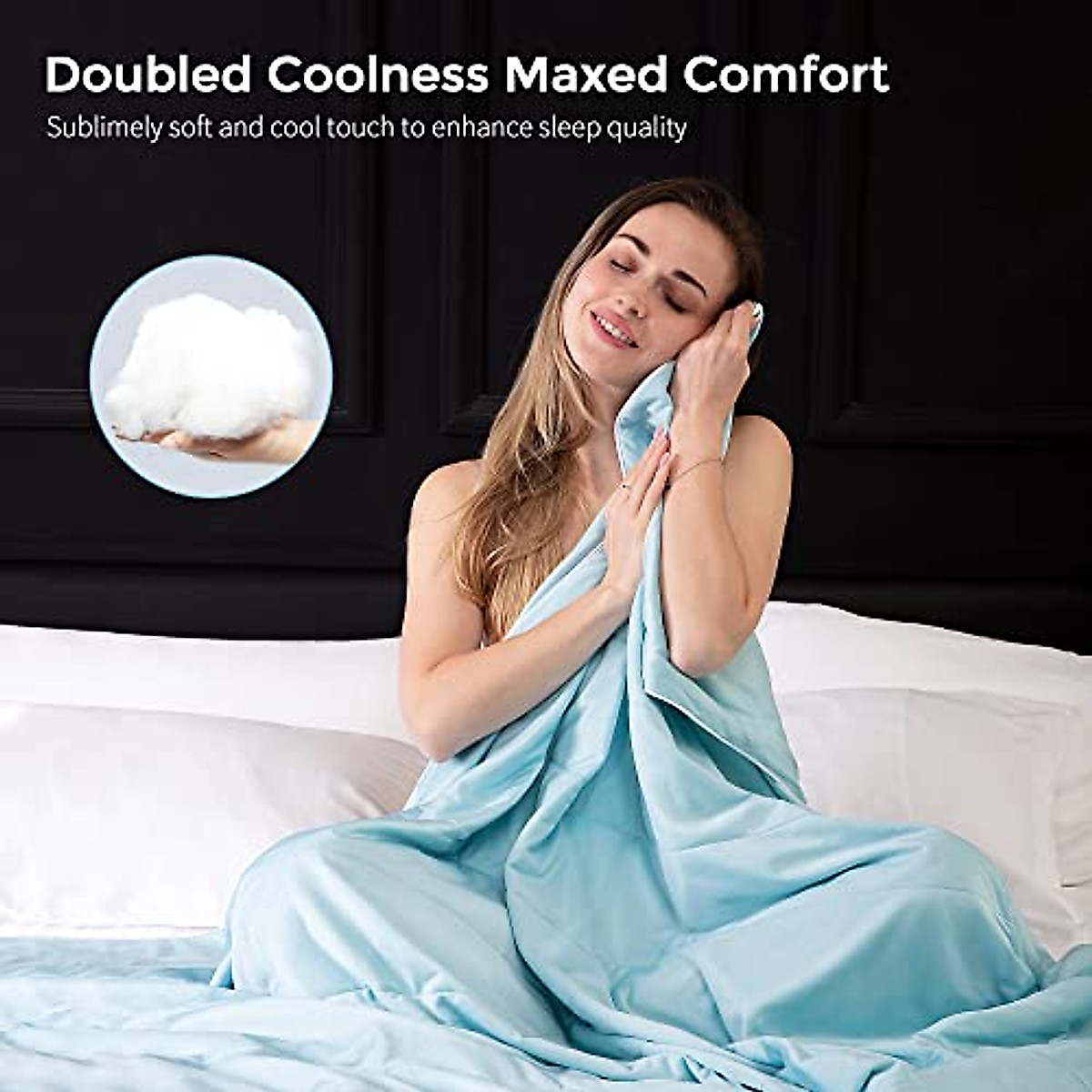 Kaisa Cooling Blanket for Hot Sleepers, Cooling Throw Twin Size, Double Side Cooling Technology, Light Weight Summer Blanket for Kids Adults, Cool Blanket for Bed Couch, Machine Washable, Blue