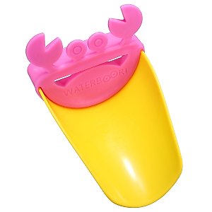 Tasom Faucet Extender for Toddlers, Kids, Babies - Sink Handle Extender for Children, Allows Them to Reach the Water - Durable and Safe Faucet Extension Attachment (Yellow/Pink - 1 Pack (Crab Design))