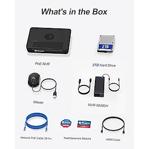 Swann 4K 8Channel Security Camera System NVR Recorder: nvr-8580 Security PoE NVR Box with 2TB HDD,24/7 Continuous Recording,Work with Swann IP 12MP/4K/5MP/4MP HD Cameras, SRNVR-88580H