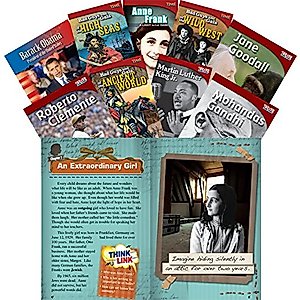 Teacher Created Materials - Classroom Library Collections: Biographies - 9 Book Set - Grades 2-5 - Guided Reading Level M - T