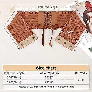 JASGOOD Women Wide Elastic Lace-up Waist Belt,Tied Costume Corset Waist Belt for Dress