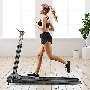 Goplus 3.0HP Folding Treadmill, Foldable Superfit Treadmill W/LED Touch Screen, Phone Holder, Blue Tooth Connection, Electric Running Walking Jogging Machine for Apartment Home Office