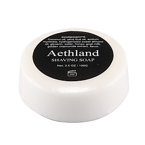 Aethland Shaving Brush Set for Men, 4 in 1 Include 100g Shaving soap, Badger Shaving Brush and Stainless Steel Shaving Stand & Shaving Bowl for Husband Father Birthday Boyfriend Gifts（B Black)