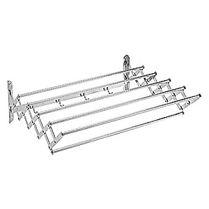 XMCX Retractable Laundry Drying Rack Wall Mounted Hanging Dryer Bathroom Towel Rack with Hook Space-Saving Washing Clothesline Easy Storage (Size : 100cm/39.4inch)