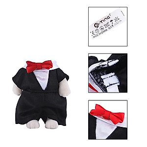 E-TING Wedding Set Beautiful Gown White Bride Dress with Veil and Groom Business Suit Outfit for 3-Inch Figure