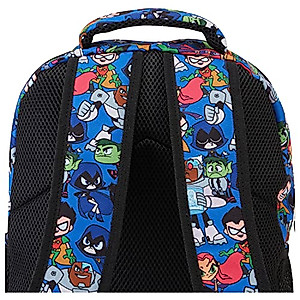 Teen Titans Go! Allover Backpack - Beast Boy, Raven, Cybord, Robin and Silkie - Teen Titans Go! School Bookbag (Blue)