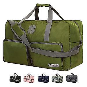 Lucky Travel Duffel Bags 65L, Gym Bag, Travel Bag & Large Duffle Bag for Men, Foldable Overnight Weekender Bags for Women & Men with Adjustable Shoulder Strap, Loden Green