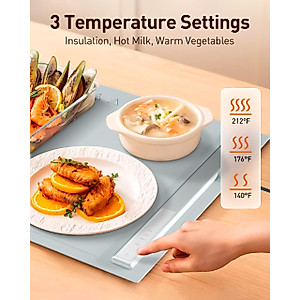 Electric Warming Tray for Party - Food Warmers with Adjustable Temperature, Foldable Food Warming Tray for Features 3 Modes & Fast Heating, Hot Plate for Pizza, Buffet, Family Gatherings