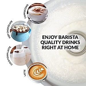 Nostalgia 32 Oz Frother and Hot Chocolate Maker, Warm or Cold Milk Foam, Includes Cocoa Bomb Mold, for Coffees, Lattes, Cappuccinos, Brown