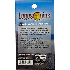 Serenity Prayer and One Day at a Time Coin, Bulk Pack of 3 Recovery Chip Pocket Tokens for AA, Antique Gold-Color Plated Recovery Challenge Coin, Gift of Peace and Sobriety