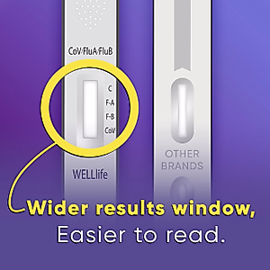 WELLlife COVID-19 & Flu A/B Home Test Kit, Easy-to-Use OTC Covid & Flu Test, Fast 10-Min Results with Non-Invasive Nasal Swab, 2 Tests, FDA EUA Authorized for Fast, Accurate Home Use