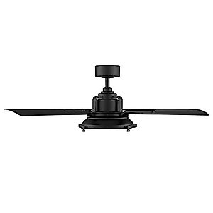 Nautilus Smart Indoor and Outdoor 4-Blade Ceiling Fan 56in Matte Black with 3000K LED Light Kit and Remote Control works with Alexa, Google Assistant, Samsung Things, and iOS or Android App