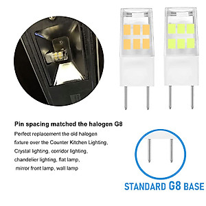 VOKWAK G8 LED Bulb GY8.6 Bi-Pin Base T4 Xenon Bulb 120Volt Microwave Light Bulb Replacement 3W(30W Halogen Equivalent) 300LM for Puck Light,Oven Light,Under Cabinet Light,3-Pack(Warm White 3000K)