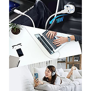 iPhone Fast Charger Kit for iPhone 14/13/12/11 Pro Max, X/XR/XS/SE, 8/7 Plus, 6/6s/5c, Quick Charge 3.0 Wall Plug Cigarette Lighter Car Adapter + Apple MFI Certified USB to Lightning Cable[2Pcs/3FT]