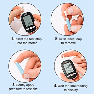 Pip V1 Blood Glucose Test Strips, 50 Count Blood Sugar Test Strips for Diabetes, Use with Pip V1 Blood Glucose Monitor Only