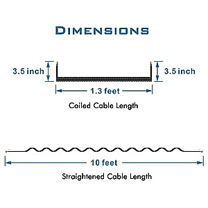NECABLES 2Pack Phone Cord for Landline Telephone Cord Handset Cord High Elastic Curly Cord Coiled Cable RJ9 4P4C Male to Male Black